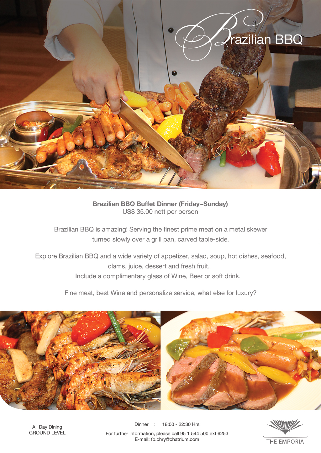 Brazilian BBQ Buffet Dinner @ Chatrium Hotel - MYANMORE