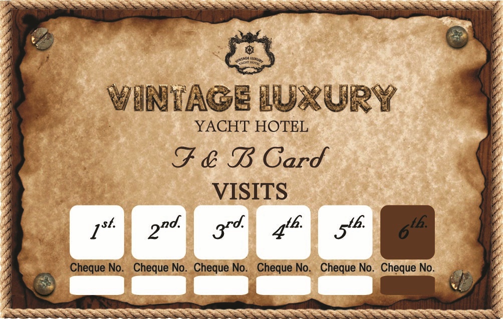 VINTAGE LUXURY YACHT HOTEL F & B VISIT CARD - MYANMORE