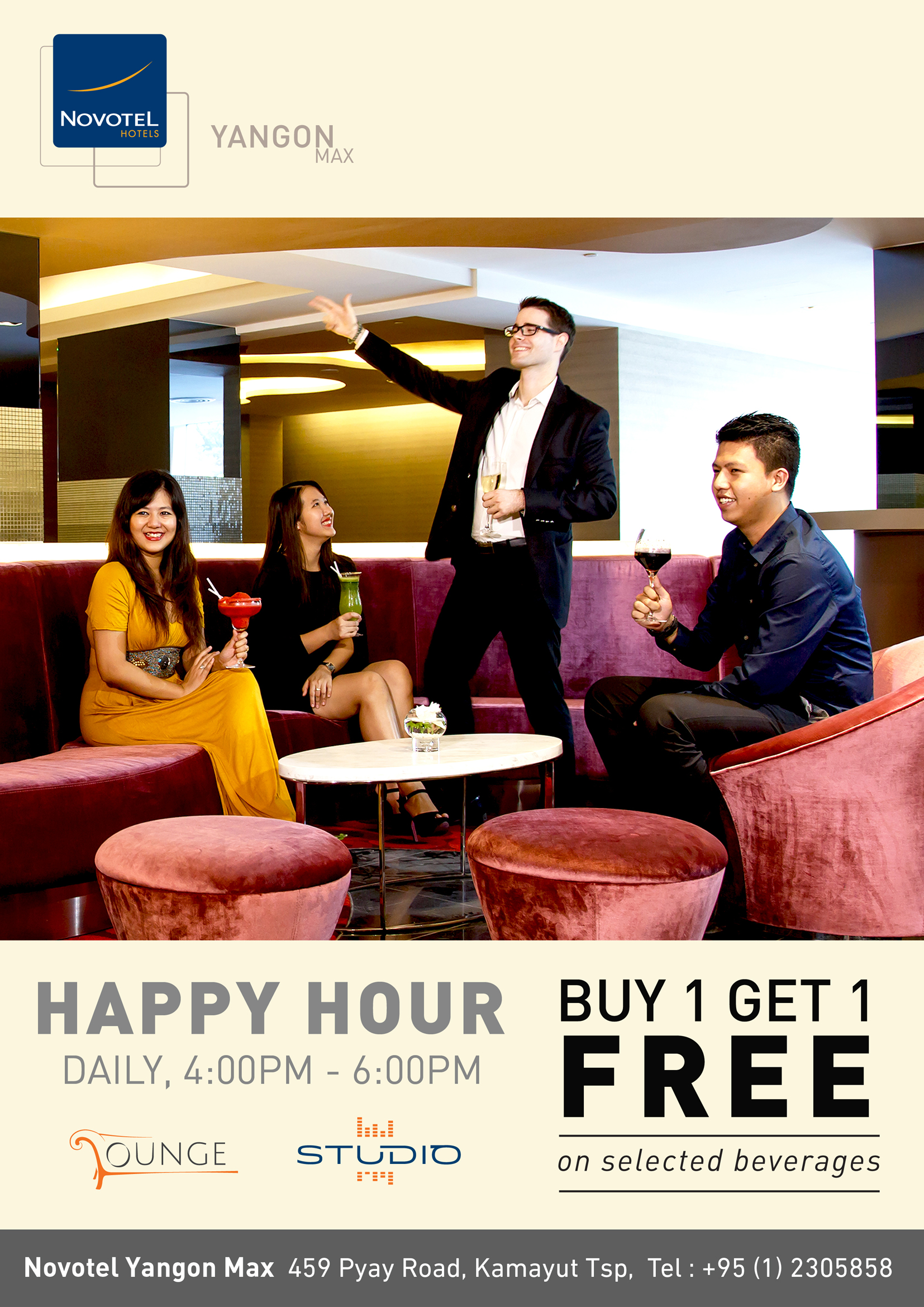 DAILY HAPPY HOUR @ STUDIO BAR - MYANMORE